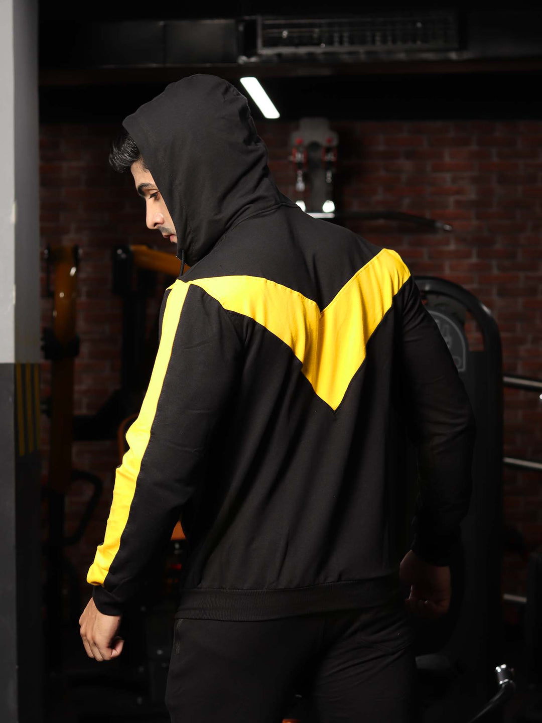 Shop Black Yellow Zipper Hoodie For Gym Men's – AestheticNation Shop Black Yellow Zipper Hoodie For Gym Men's – AestheticNation
